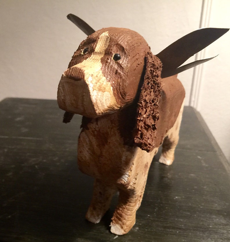 Carved English Springer Spaniel With Wings and Hook for Home - Etsy