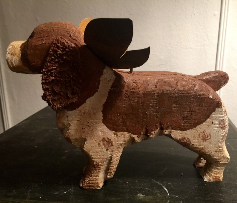 Carved English Springer Spaniel With Wings and Hook for Home - Etsy