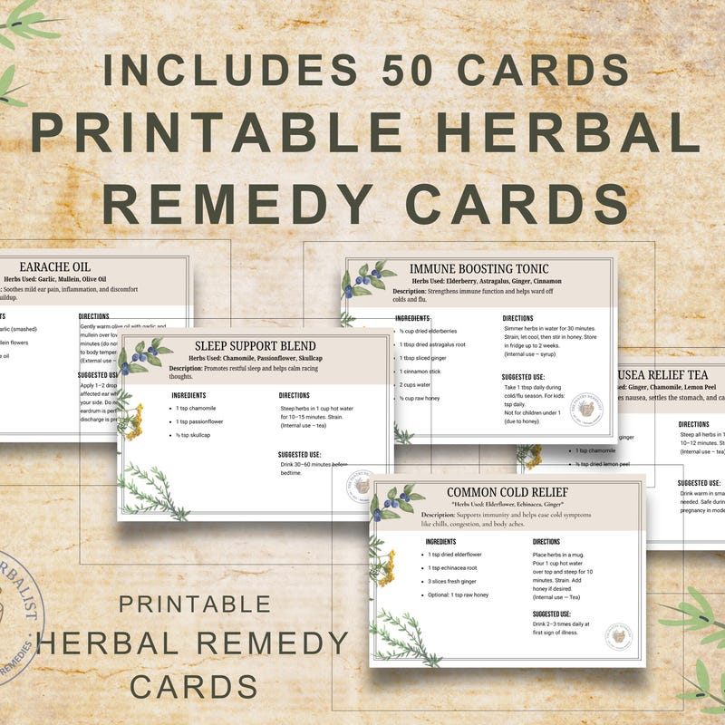 Herbal Remedy Card - Etsy