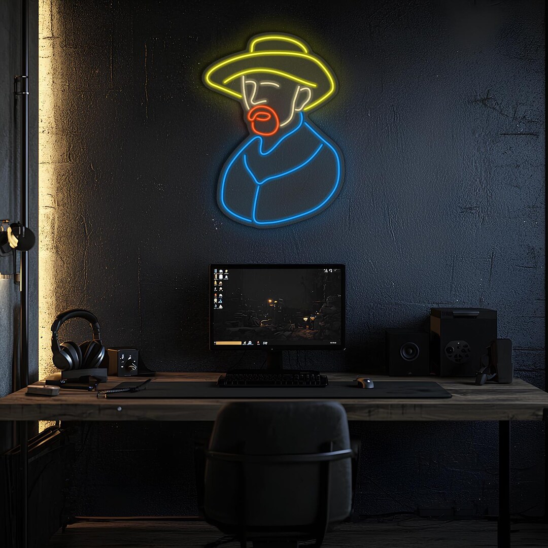 Van Gogh Plexi Neon Sign, Van Gogh Neon Wall Art, Neon Wall Art, Neon ...