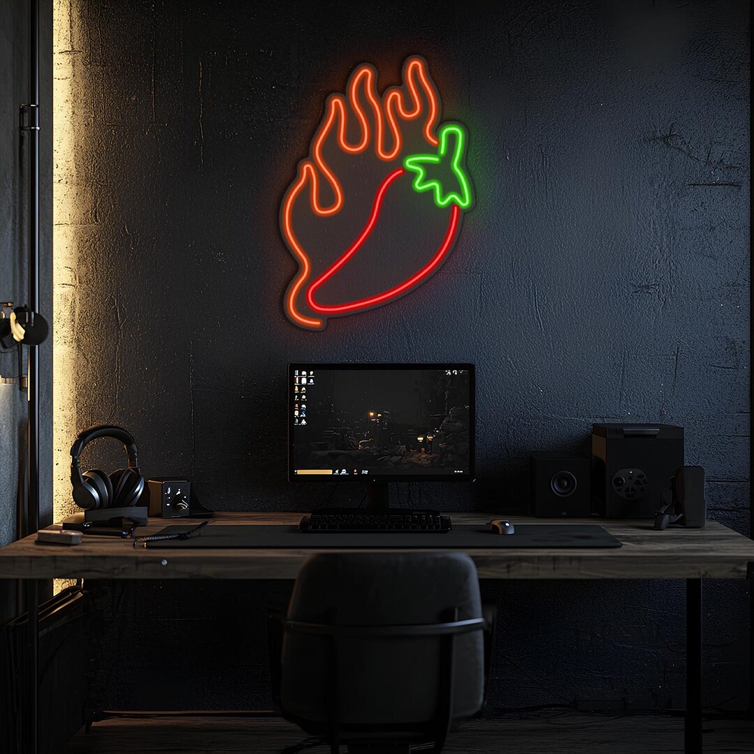 Chili Plexi Neon Sign, Chili Neon Wall Art, Chili Neon Sign, Neon Wall ...