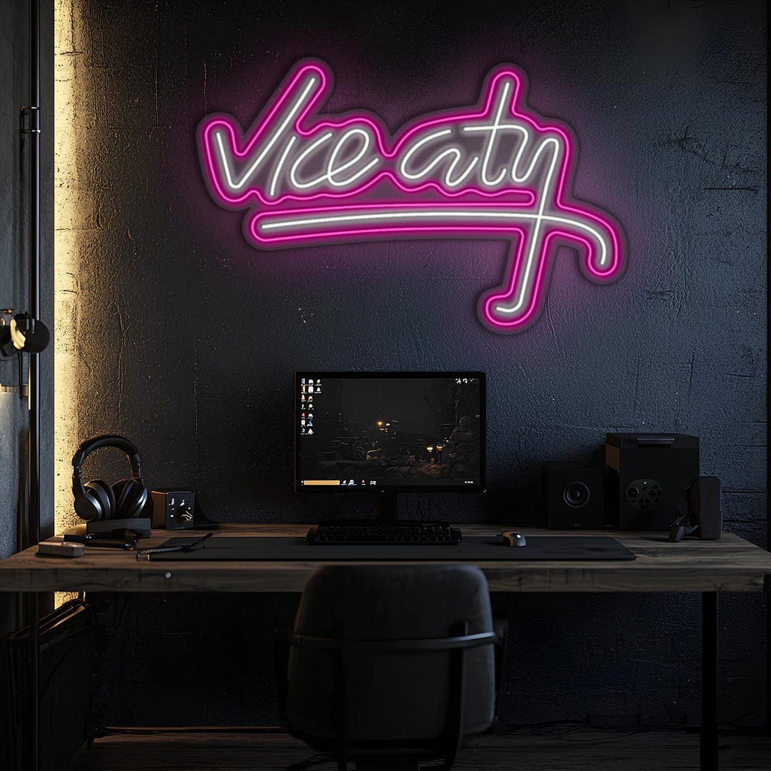 Vice City Plexi Neon Sign, Vice City Neon Wall Art, Neon Wall Art, Neon ...