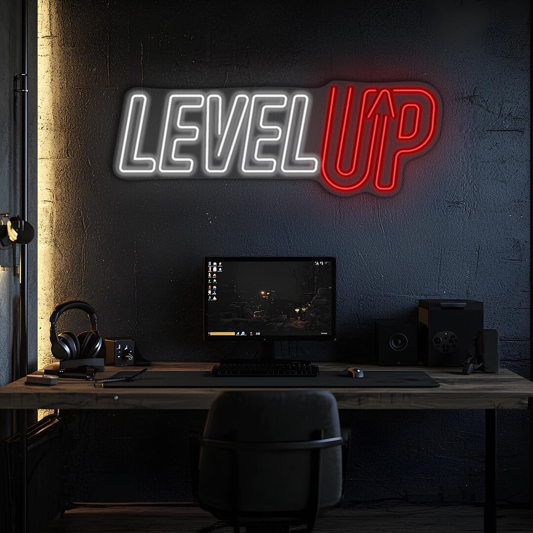 Level UP Plexi Neon Sign, Level UP Neon Wall Art, Neon Wall Art, Neon ...