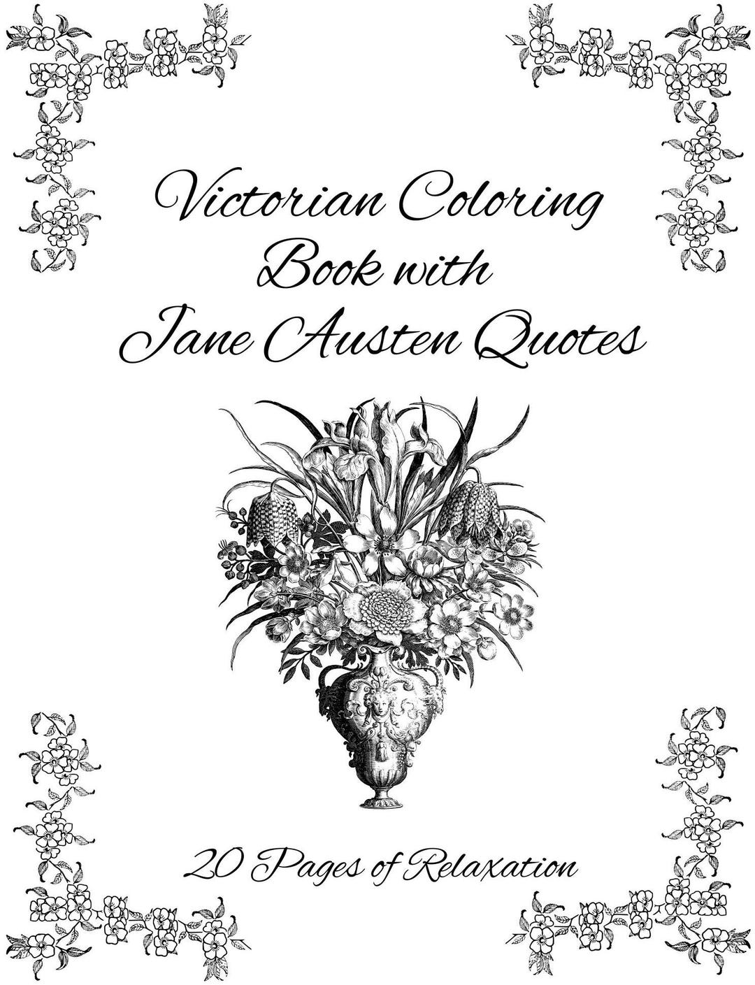 Printable Digital Adult Coloring Book Jane Austen Quotes Vintage ...