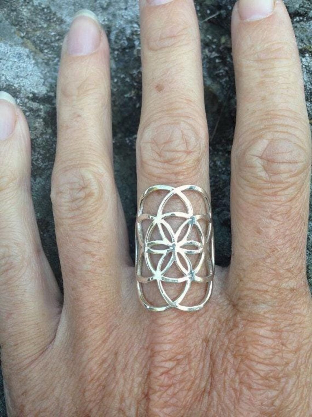 Sterling Silver Seed of Life Ring / Sacred Geometry Flower of Life Ring ...