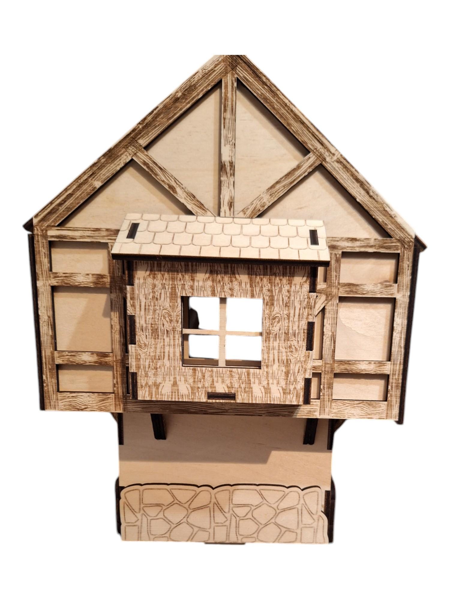 DIY Laser Cut Wooden Medieval House Kit – 3D Puzzle for 4mm Plywood ...