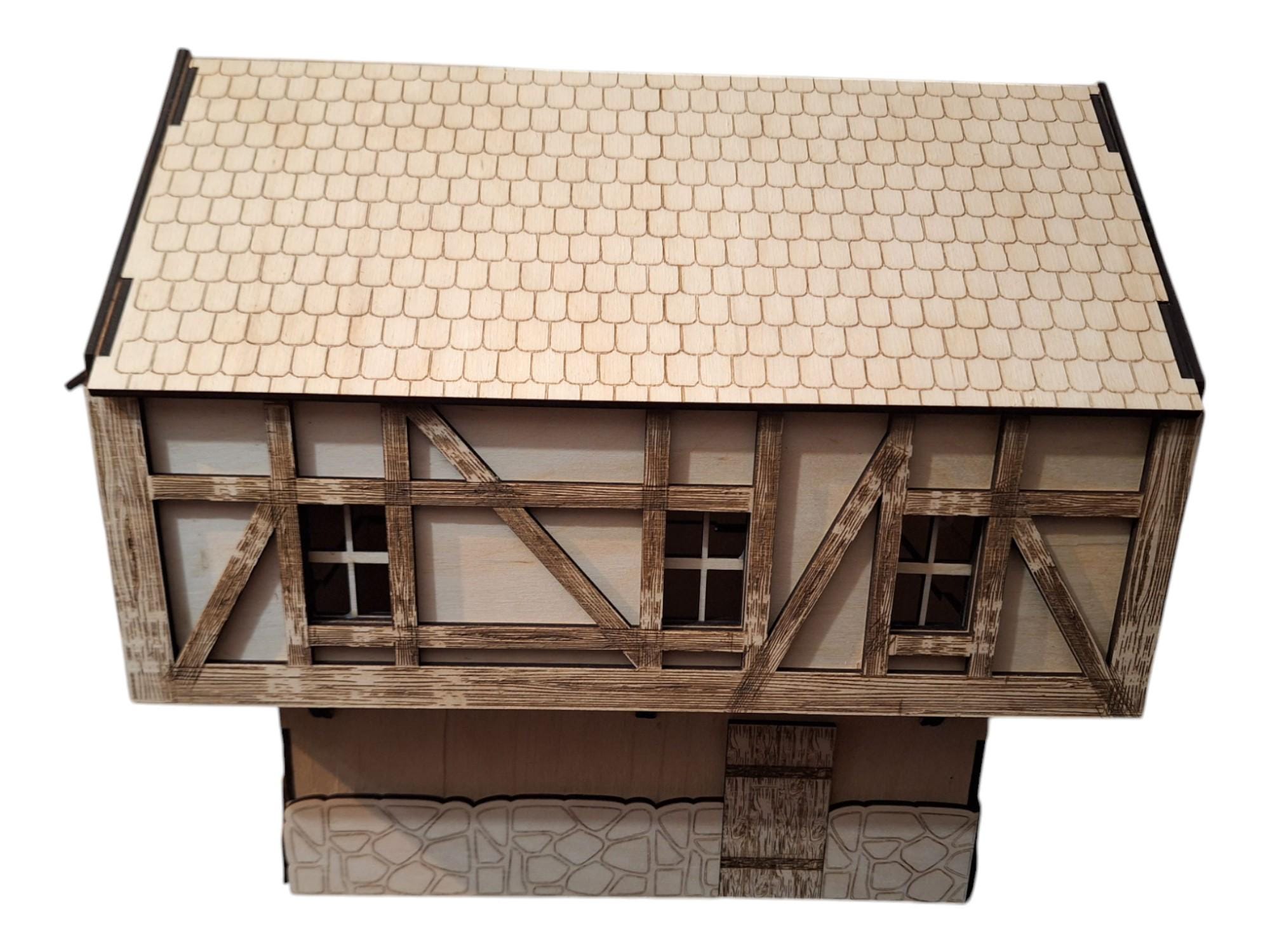 DIY Laser Cut Wooden Medieval House Kit – 3D Puzzle for 4mm Plywood ...