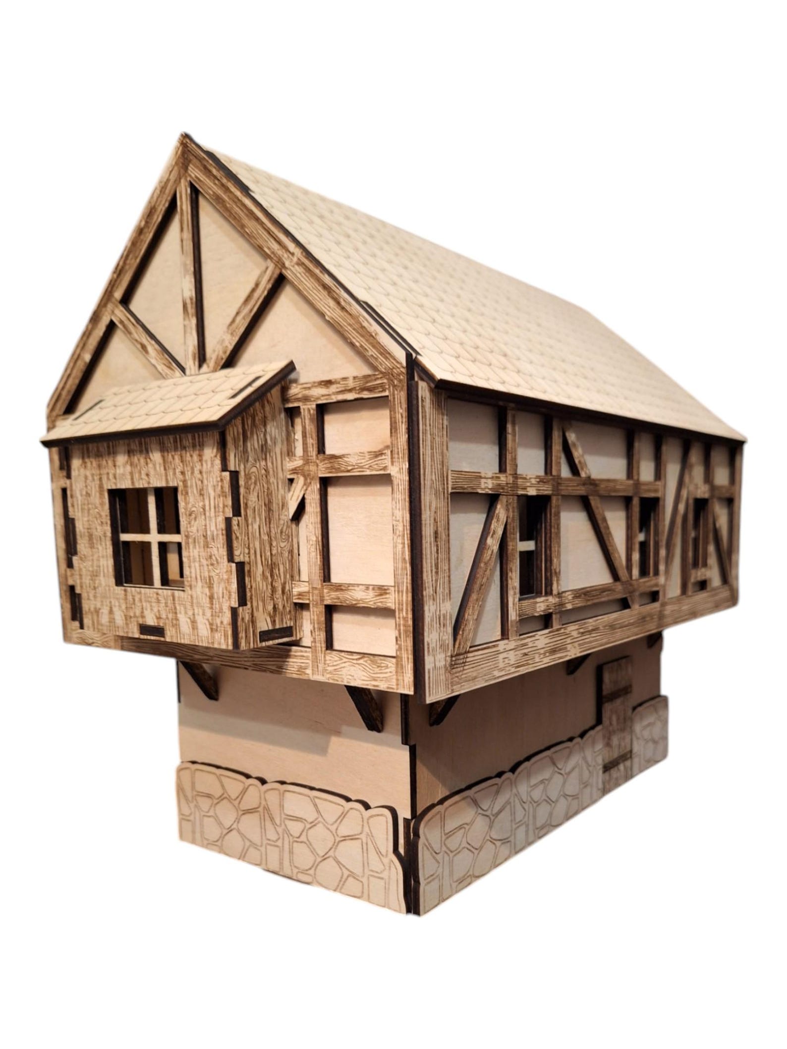 DIY Laser Cut Wooden Medieval House Kit – 3D Puzzle for 4mm Plywood ...