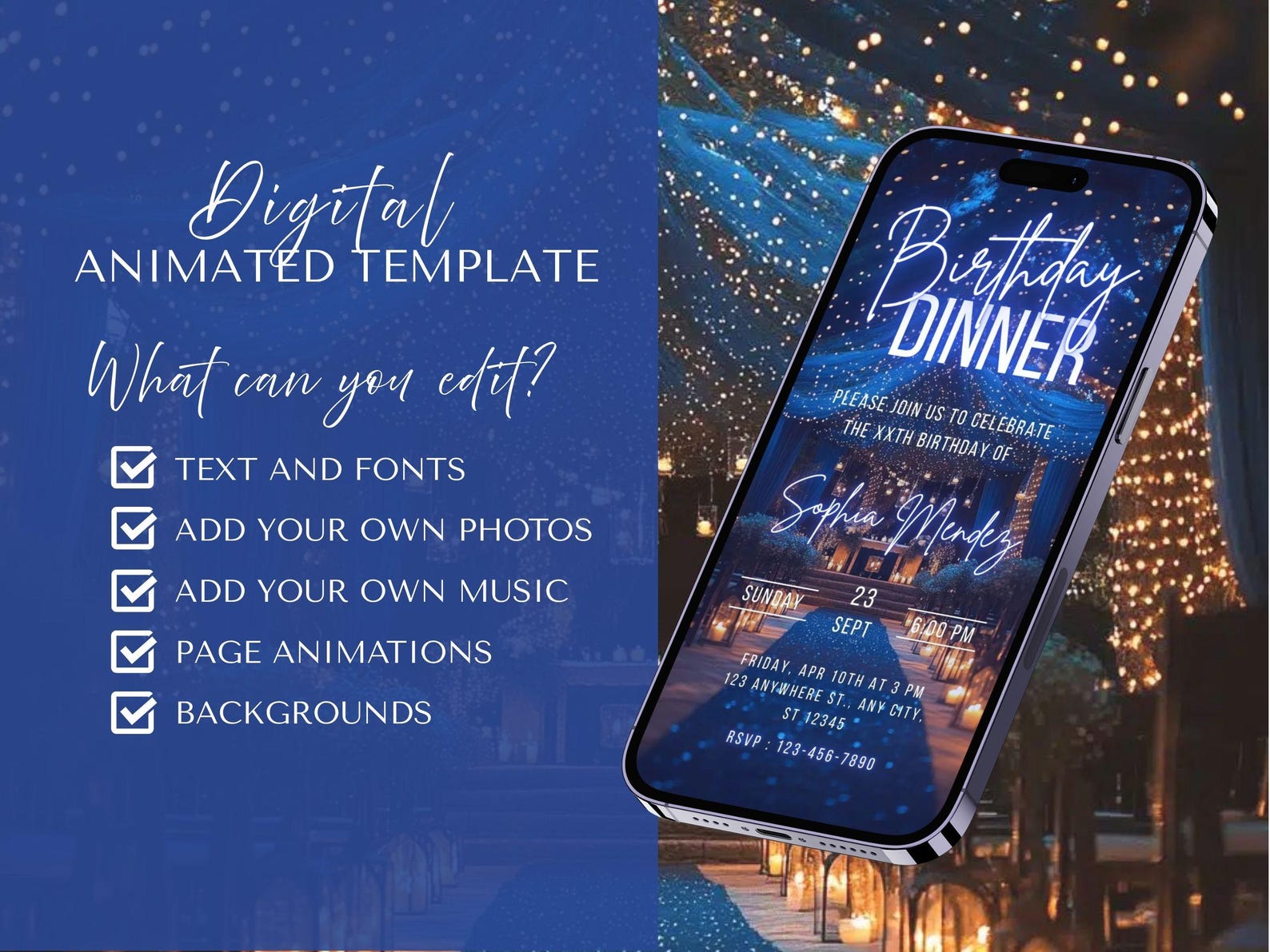 Animated Birthday Invitation Digital Video Birthday Dinner Invite ...