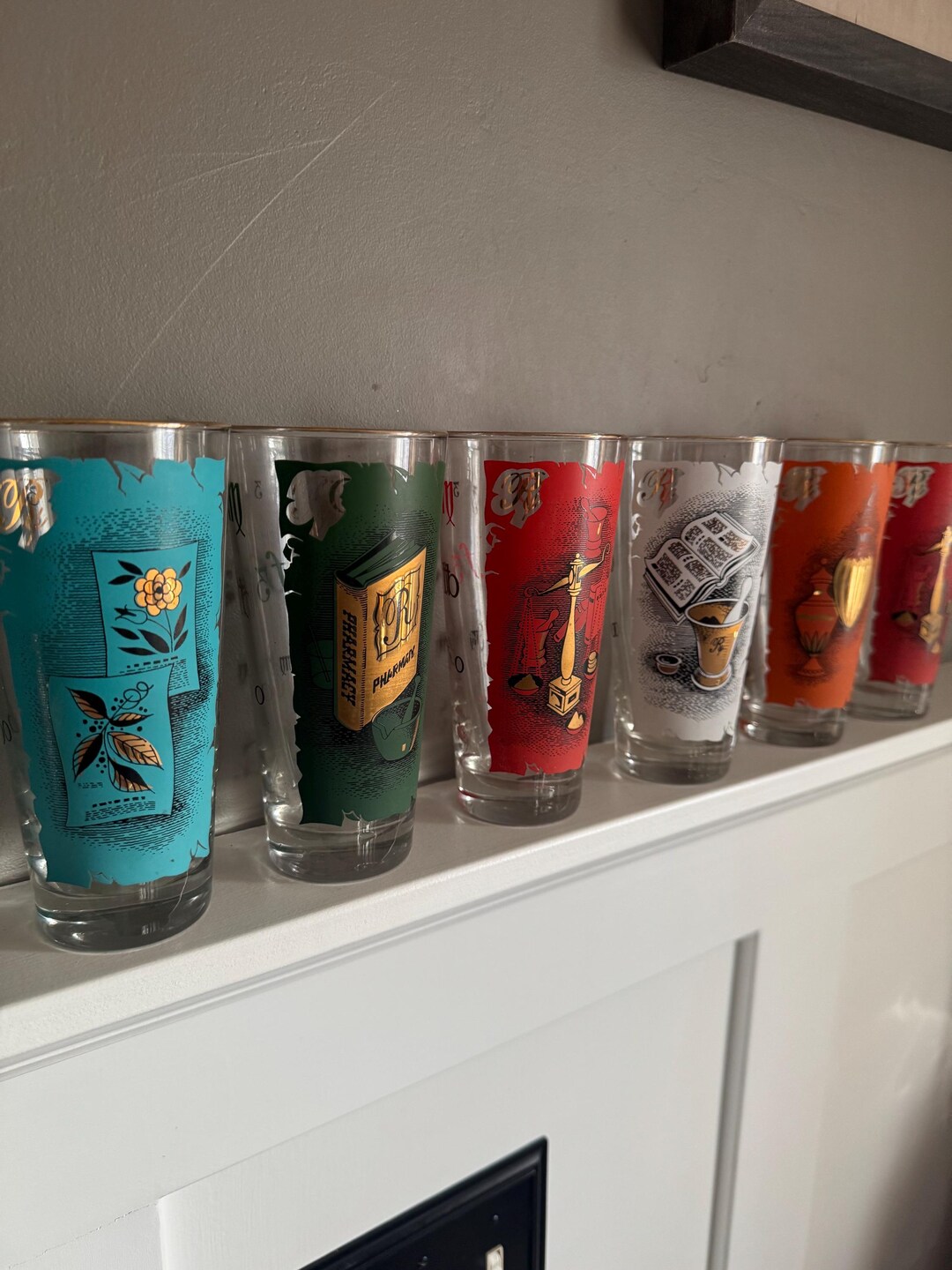 Libby Rx Apothecary Glasses Set of 6 - Etsy