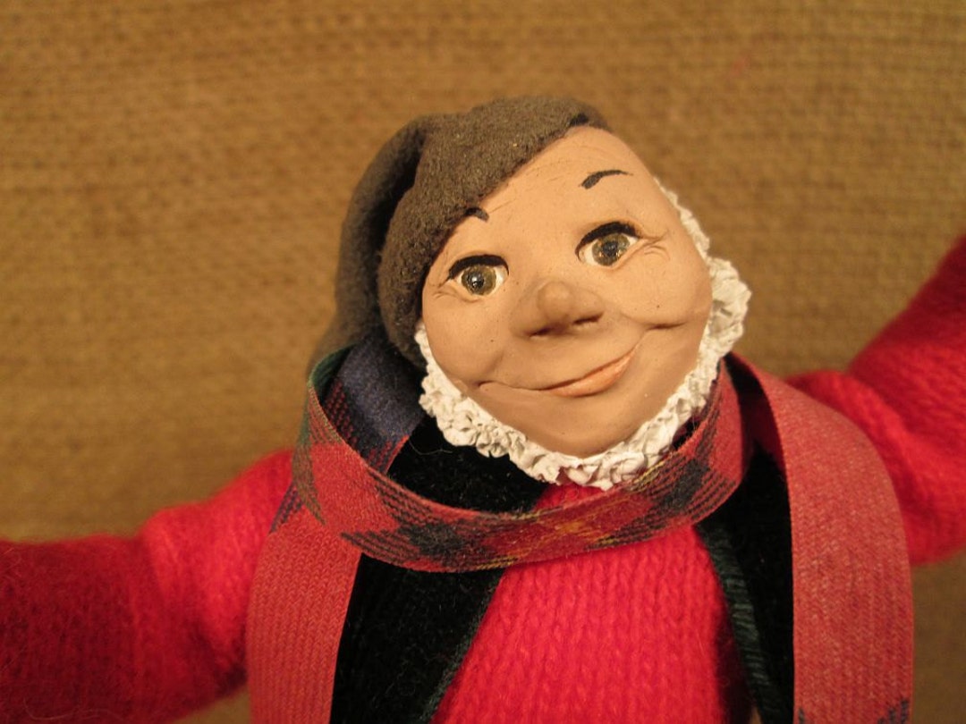 Elf 'smirk' With Wood Base - Etsy