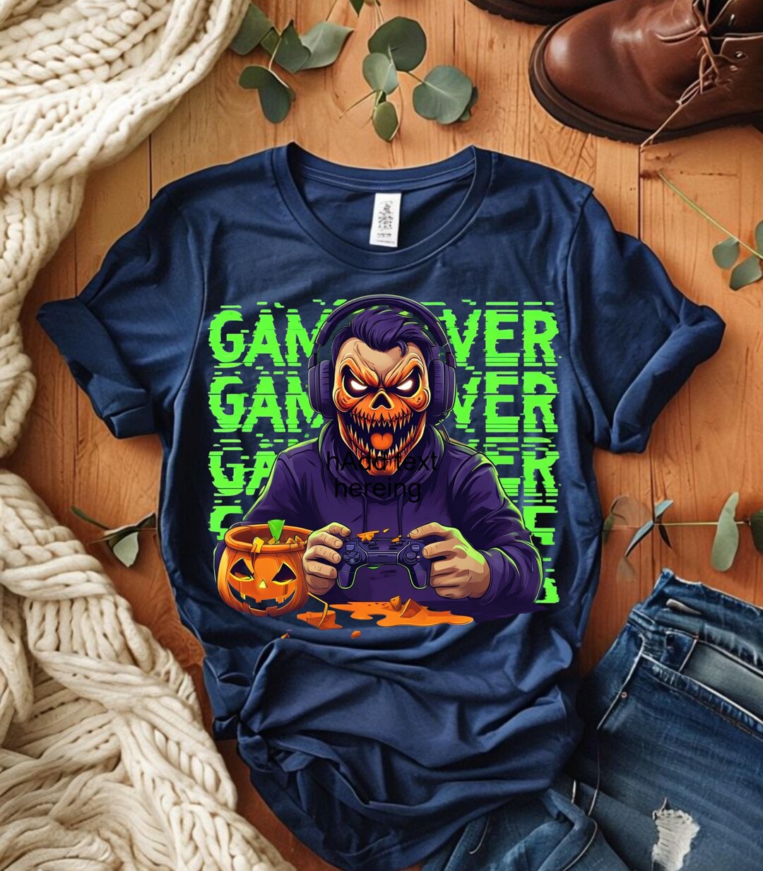 Game Over Pumpkin Head Gamer PNG, Halloween Gaming Sublimation, Scary ...