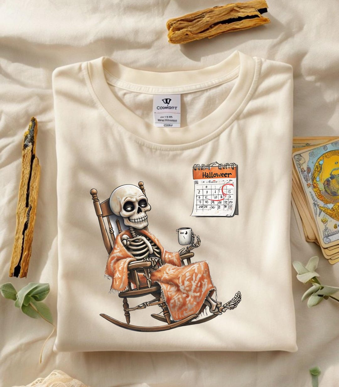 Just Chillin’ Til Halloween PNG, Funny Skeleton Fall Sublimation, Cozy ...