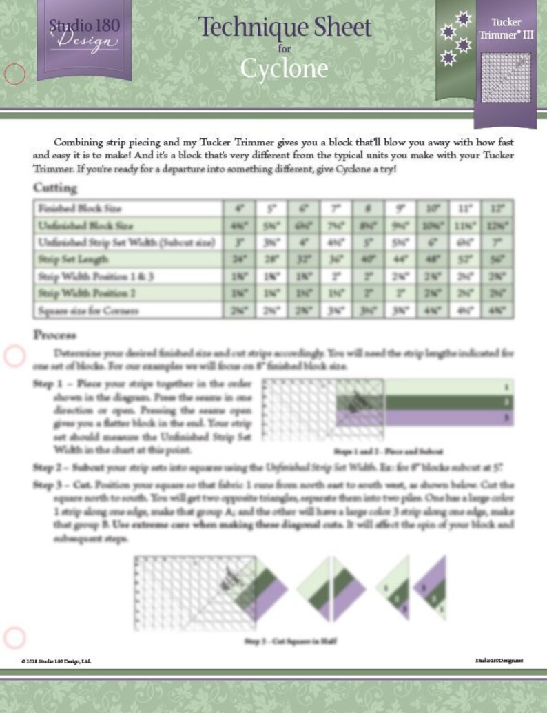 Cyclone Technique Sheet - Etsy
