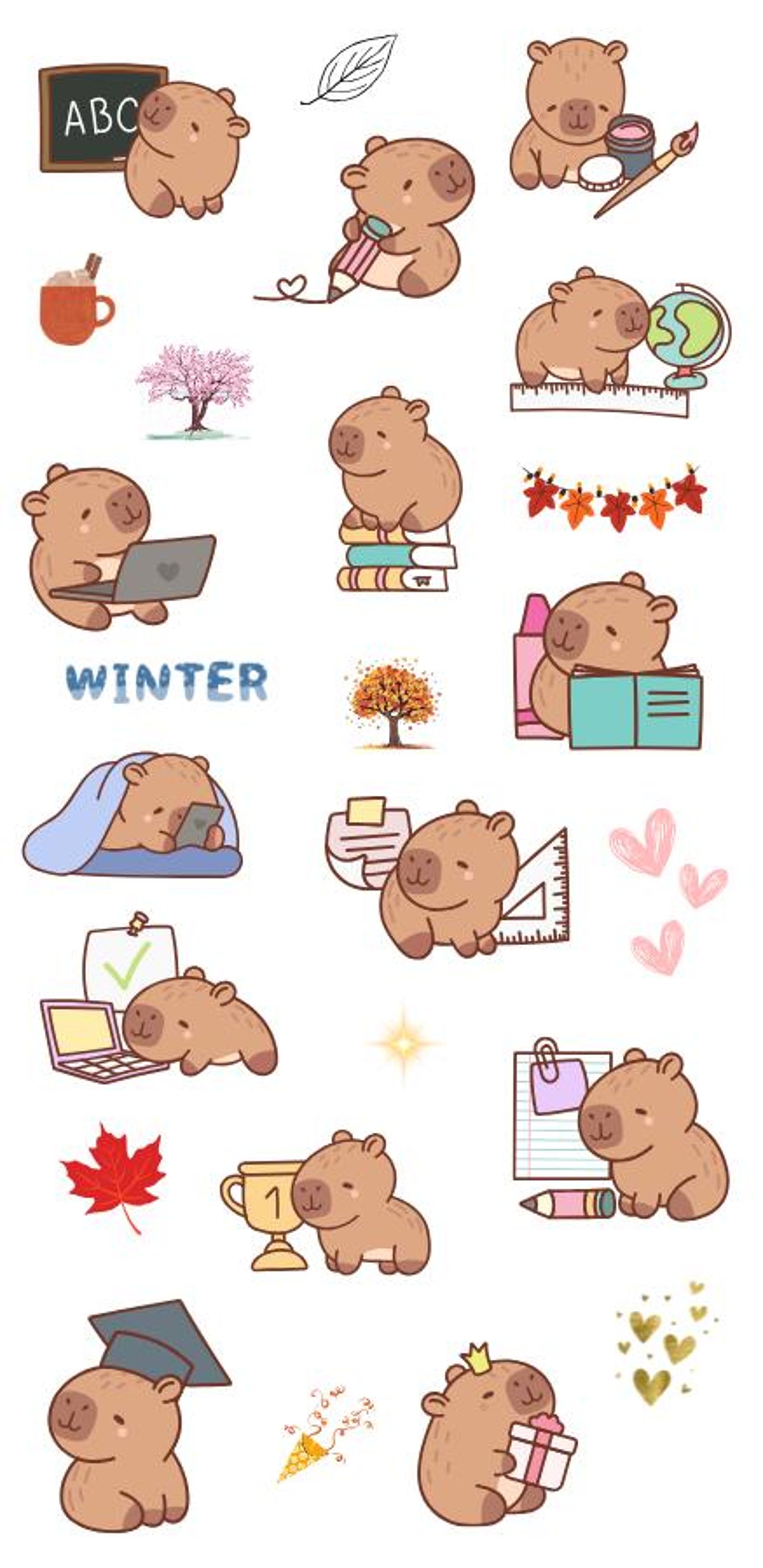 Capybara Cute Stickers - Etsy