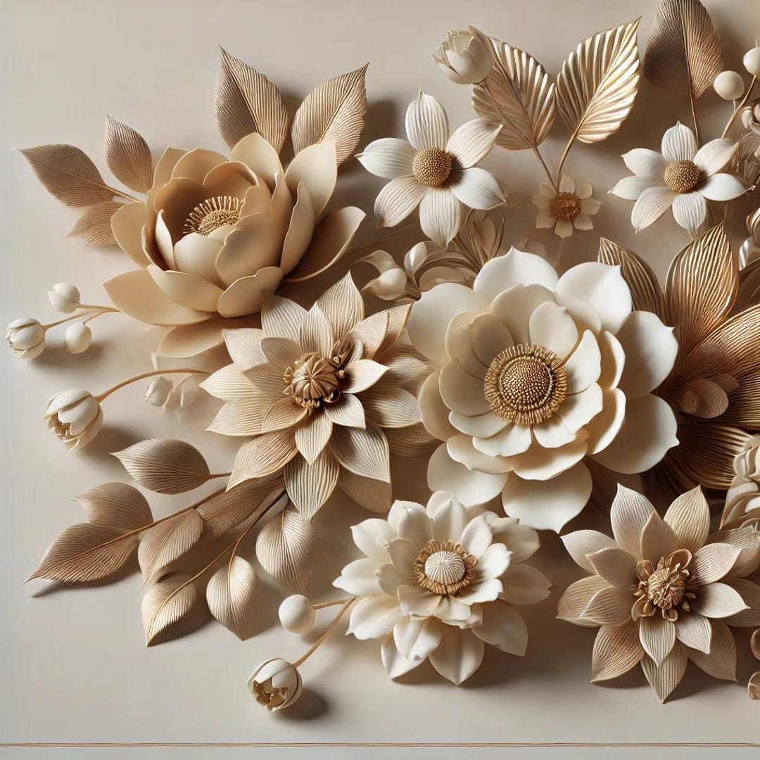 Cream Color Flowers (printable) - Etsy