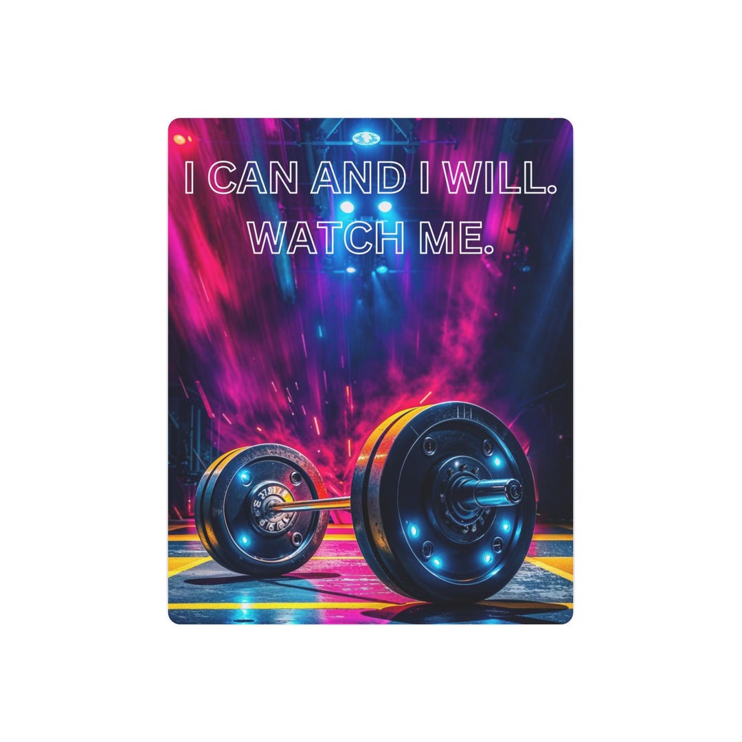 Gym Motivation, Metal Art Sign, I Can and I Will, Watch Me, Barbell ...