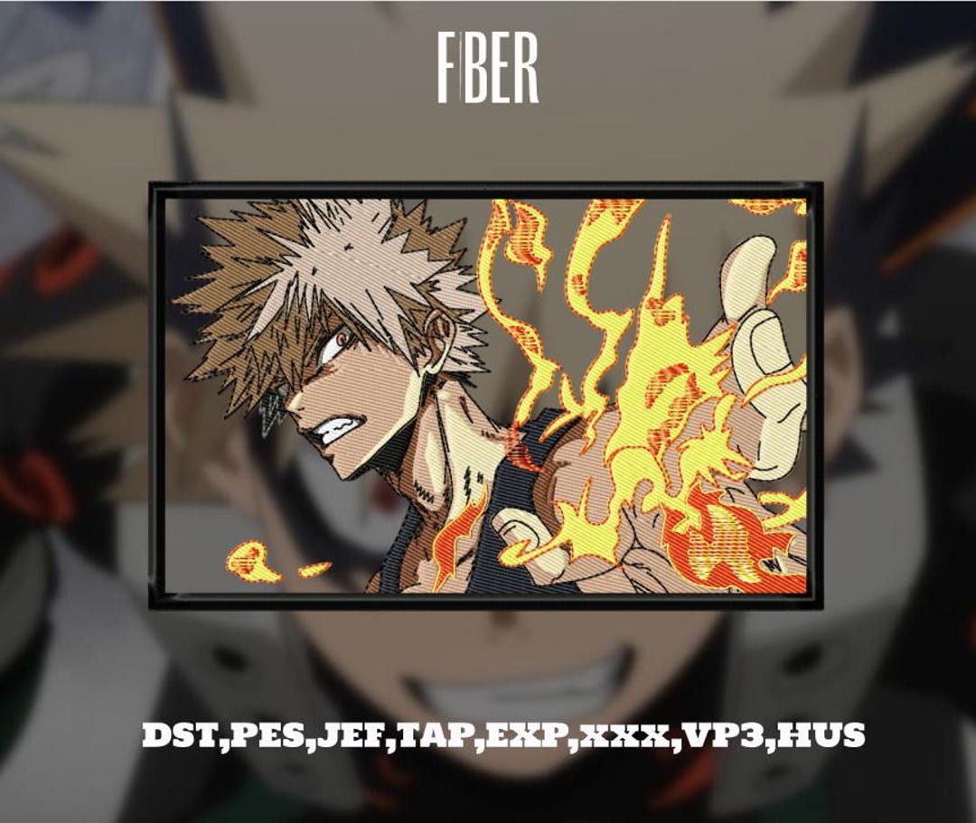 Bakugo Katsuki Digital Anime Embroidery Design My Hero Academia Digital ...