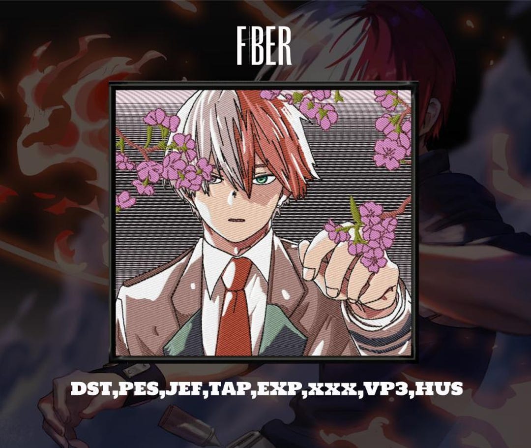 Shoto Todoroki Digital Anime Embroidery Design My Hero Academia Digital ...