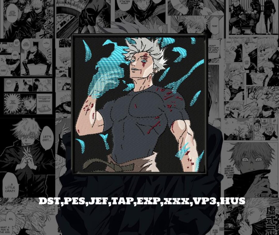Satoru Goyo Digital Anime Embroidery Design Satoru JJK Digital Machine ...