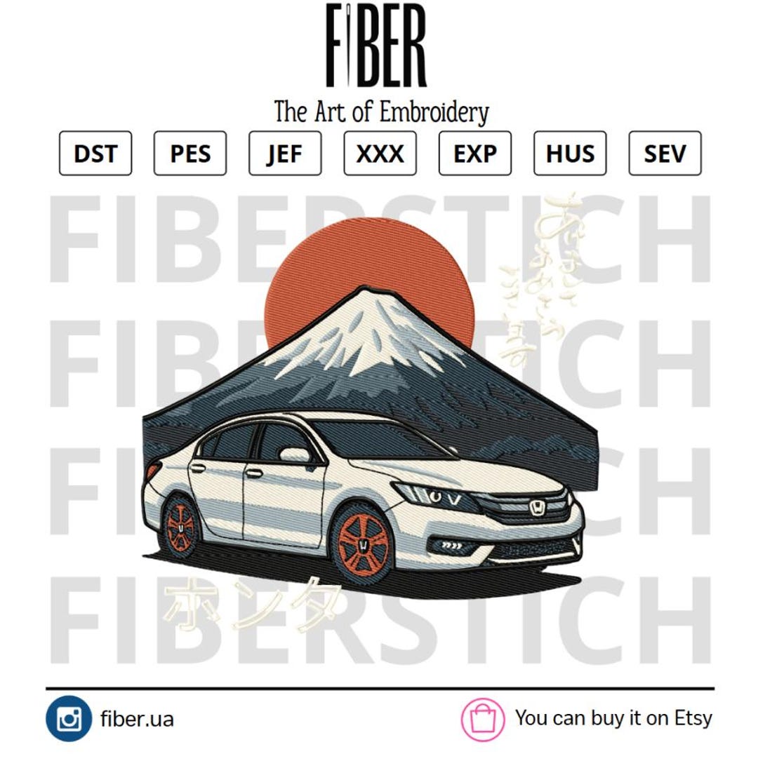 JDM Honda Embroidery Design – Mount Fuji Digital File - Etsy