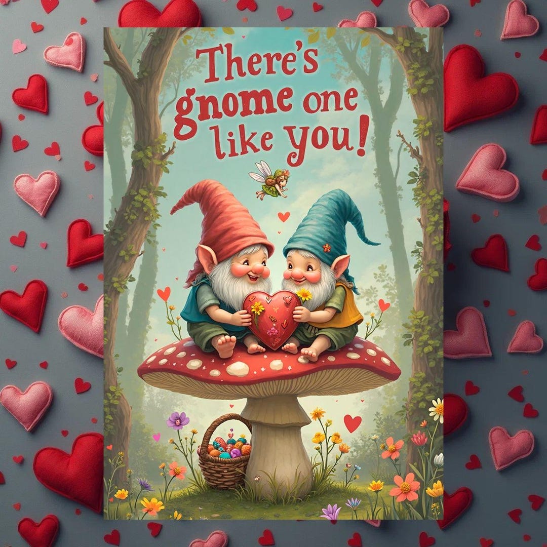 There's Gnome One Like You - Cute Valentine’s Day Digital Card ...