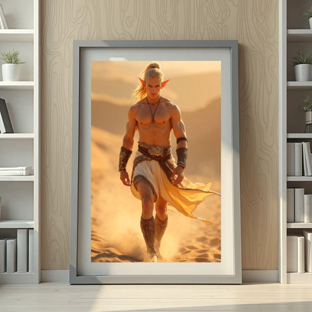 Desert Elf Warrior – Majestic Fantasy Digital Art for Home Décor ...