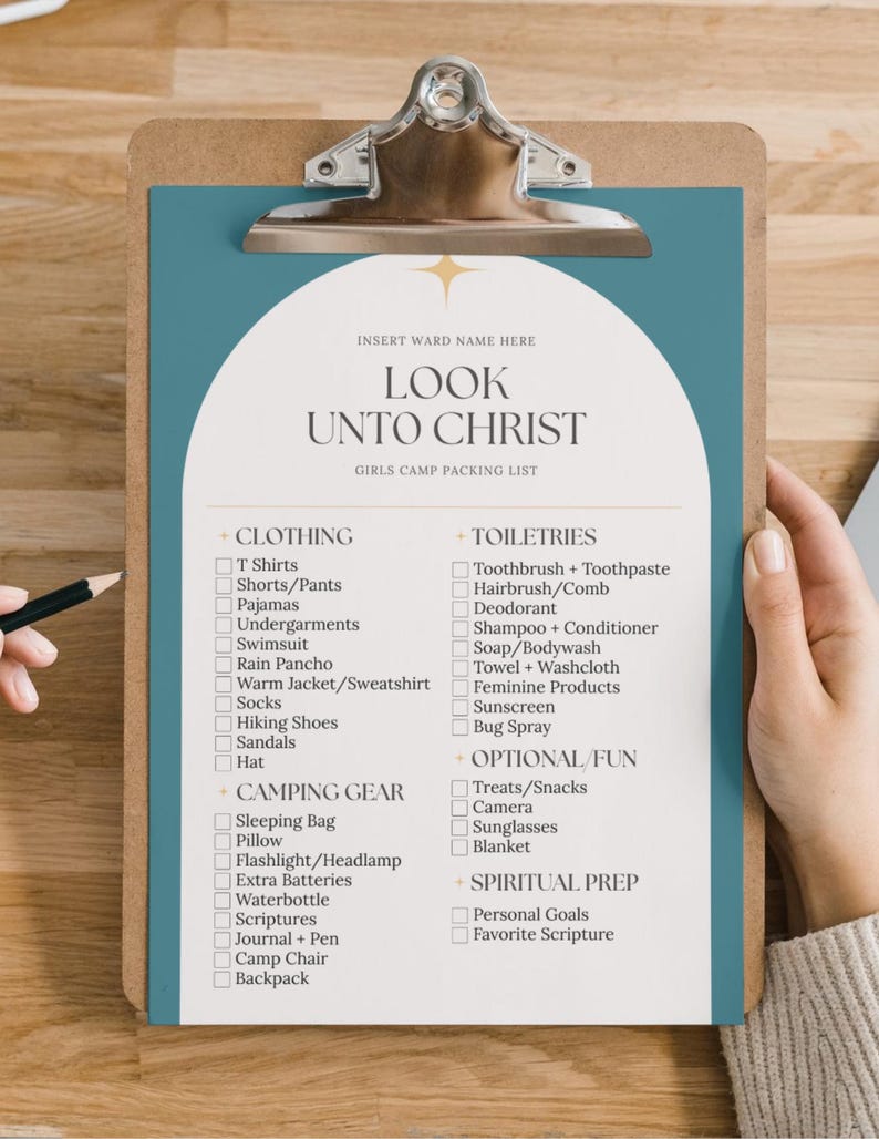 Girls Camp Packing List: Look Unto Christ 2025 - Etsy