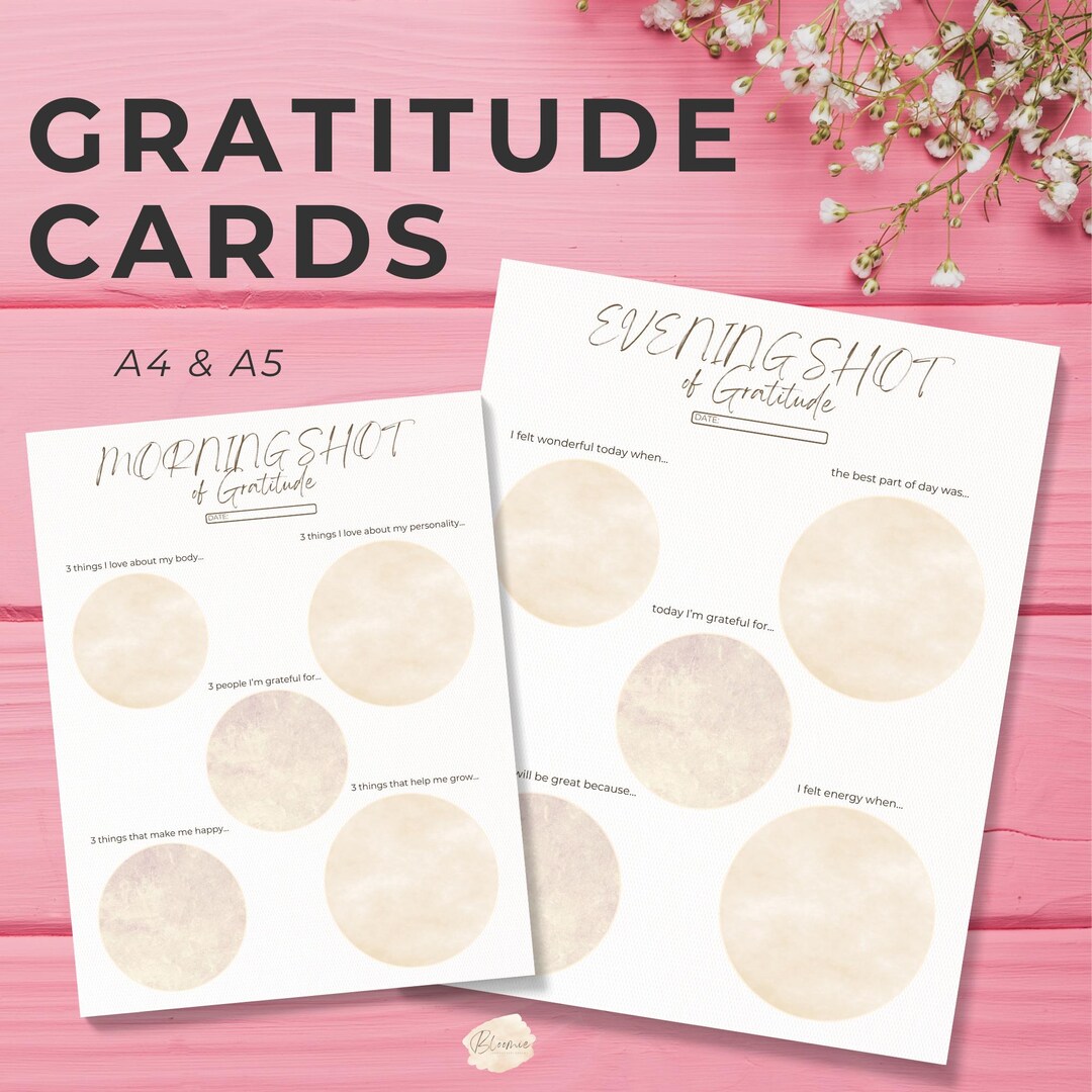Daily Gratitude Journal | PRINTABLE | Gratitude Page | Gratitude Cards ...