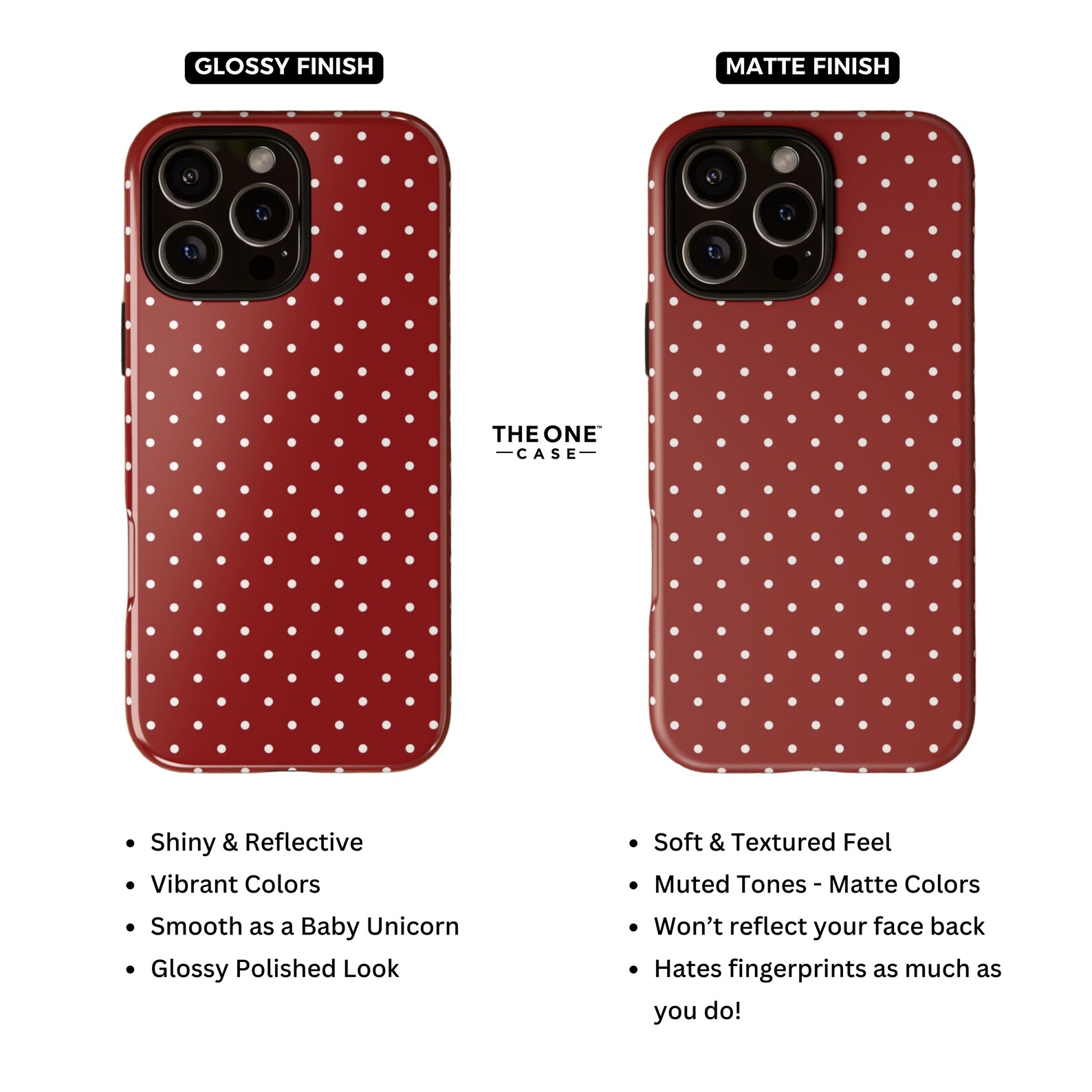 Cherry Red Polka Dot Phone Case for iPhone 16 15 14 13 12 Pro Max ...