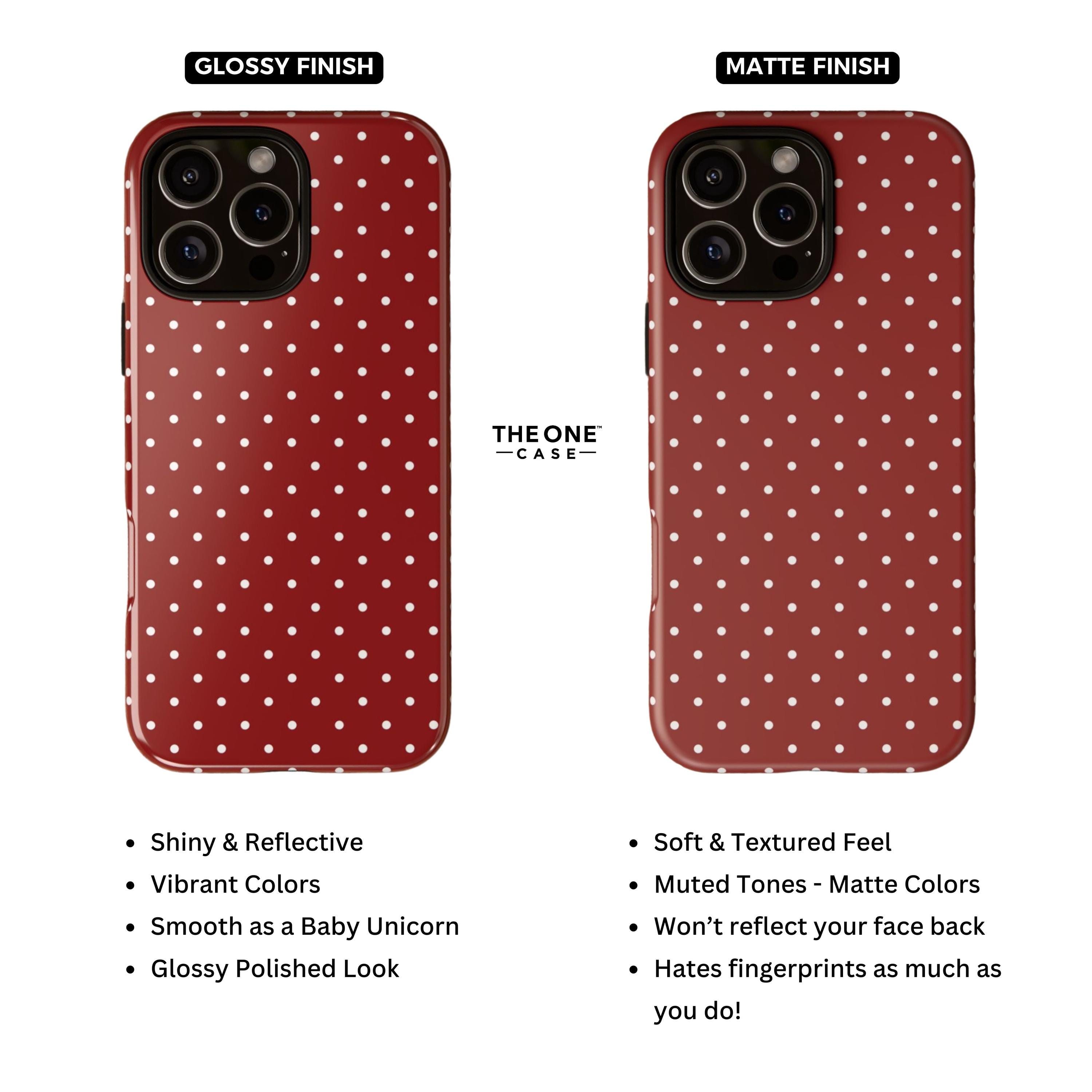 Cherry Red Polka Dot Phone Case for iPhone 16 15 14 13 12 Pro Max ...
