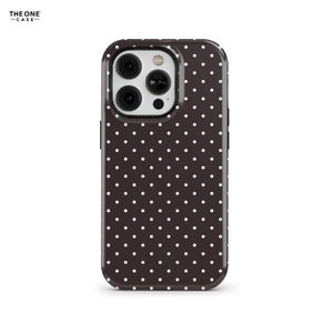 Dark Chocolate Brown Polka Dots Phone Case for iPhone 16e 15 14 13 12 ...
