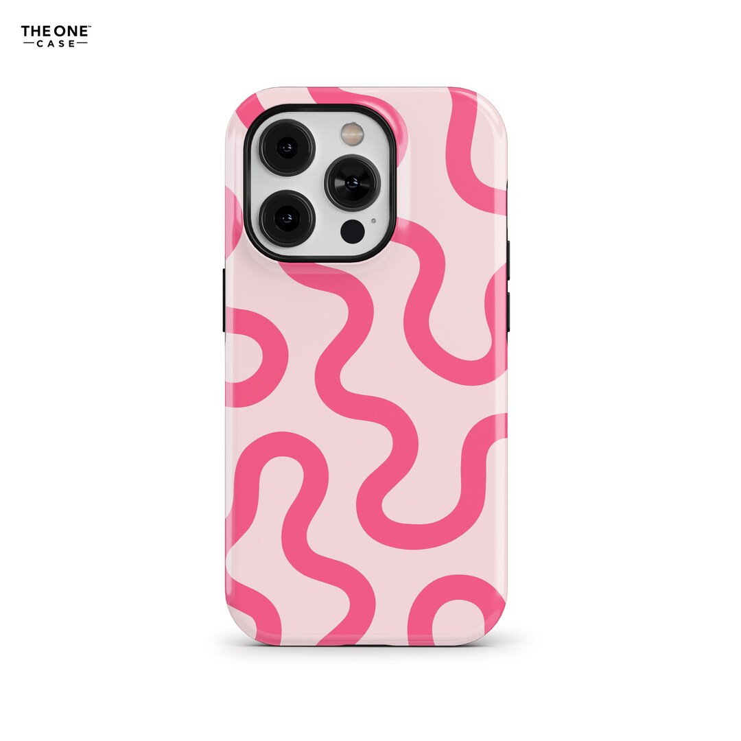 Hot Pink SWIRL Phone Case for iPhone 16e 15 14 Pro Max Plus SE, Galaxy ...