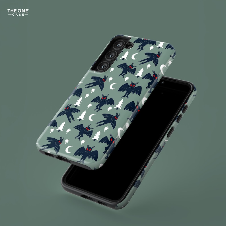 Green Mothman Pattern Cryptid Halloween Phone Case for iPhone 17 16e 15 ...