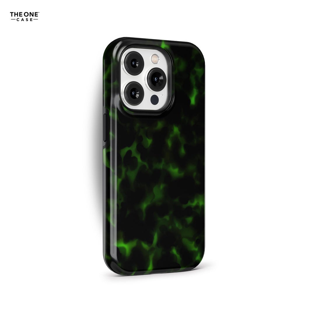 Emerald Green Tortoise Shell Phone Case for iPhone 16 13 12 Pro Max ...