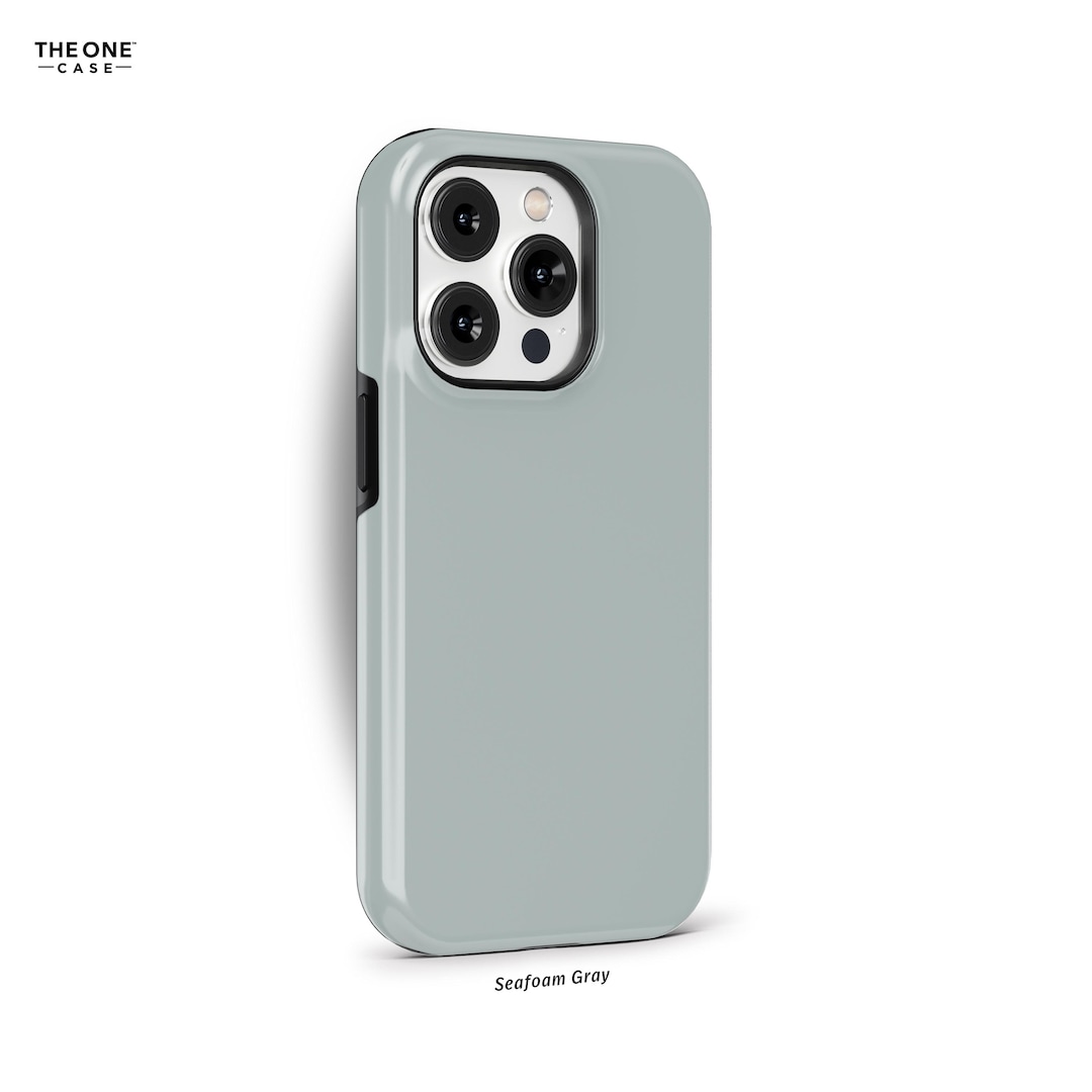 Seafoam Gray Phone Case for iPhone 16e 15 14 13 12 11 Pro Max, Samsung ...