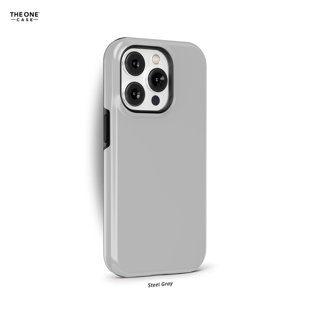 Steel Gray Phone Case for iPhone 16e 15 14 13 12 11 Pro Max, Samsung ...