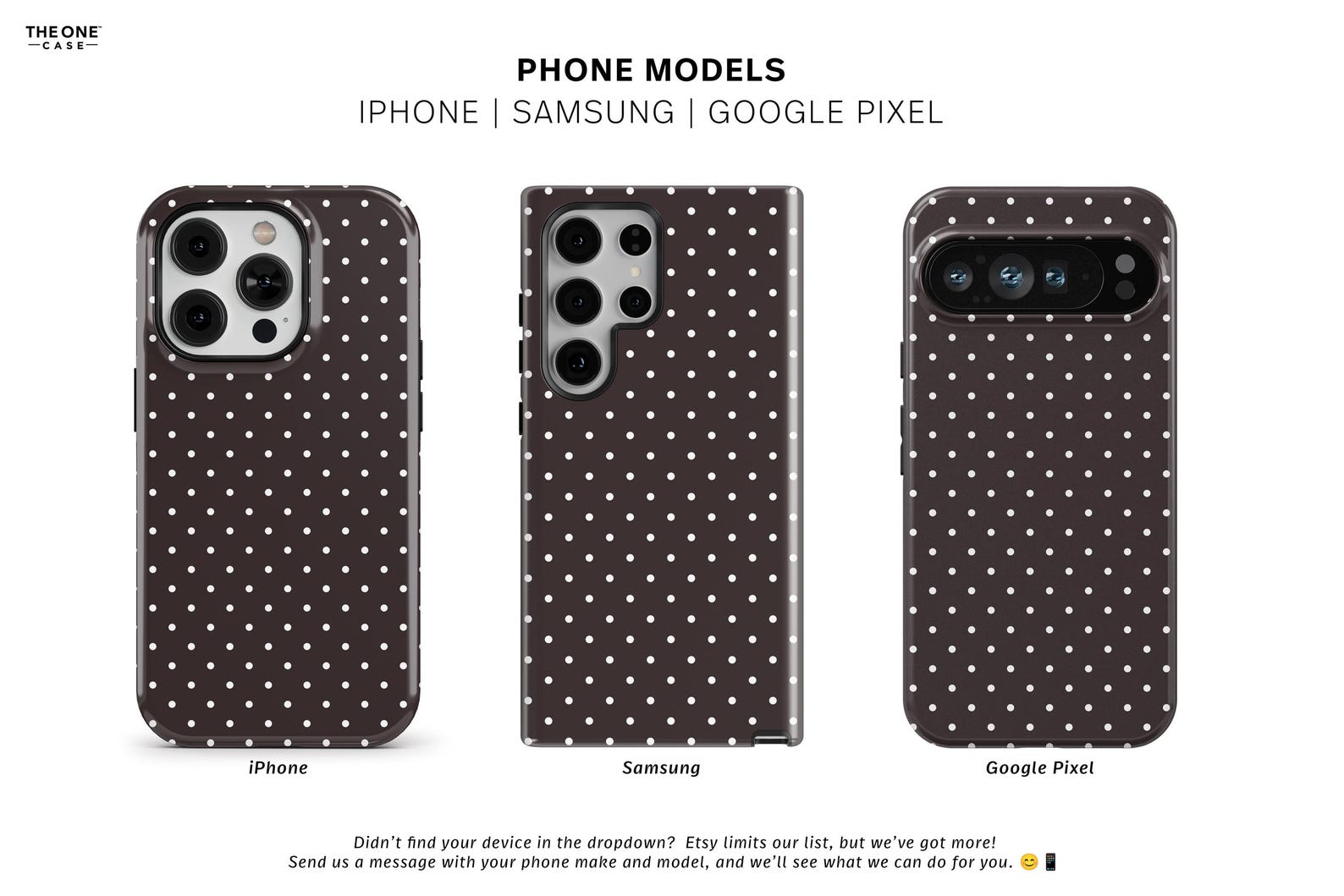 Dark Chocolate Brown Polka Dots Phone Case for iPhone 16e 15 14 13 12 ...