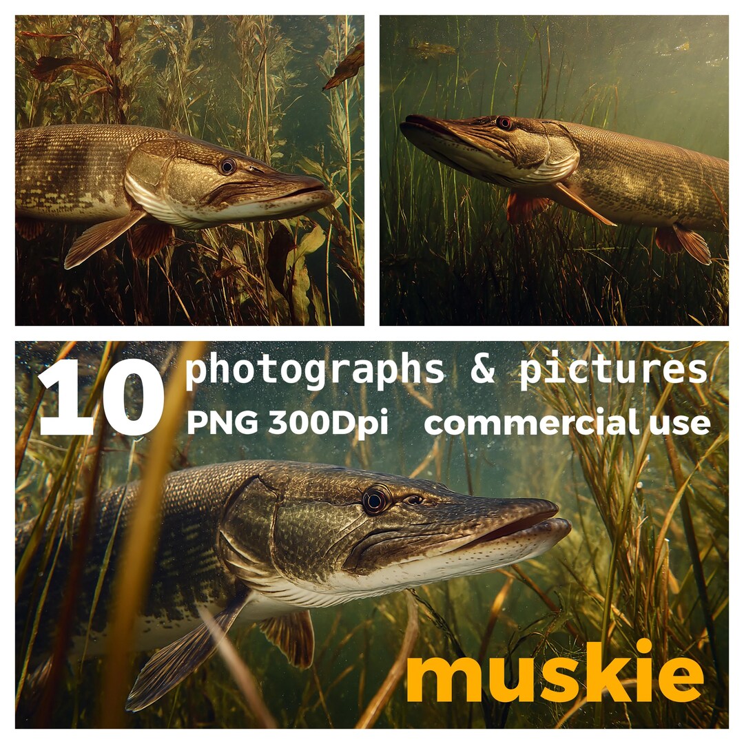 Muskie Fish Photos: Angling & Pike Theme (10 PNG Digital Download) - Etsy