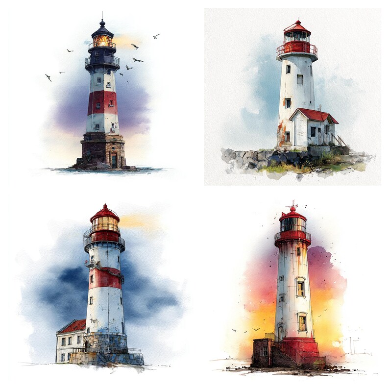 Lighthouse Clipart | 34 X High Quality Pngs | Paper Craft |digital ...