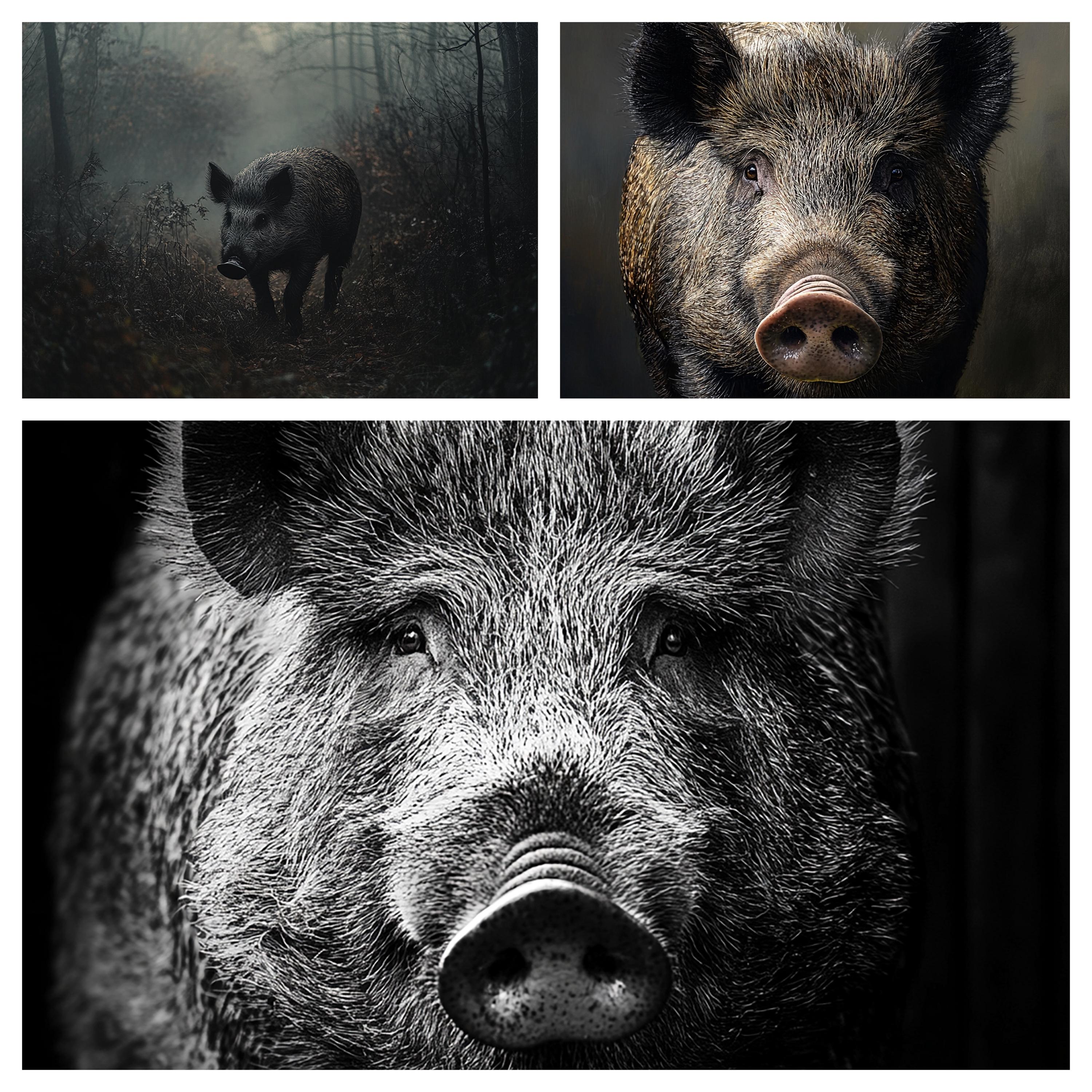 Wild Boar Illustrations: 50 PNG Animal Graphics (commercial Use ...