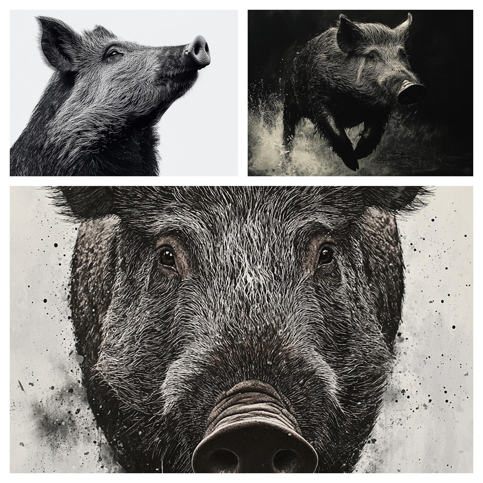 Wild Boar Illustrations: 50 PNG Animal Graphics (commercial Use ...