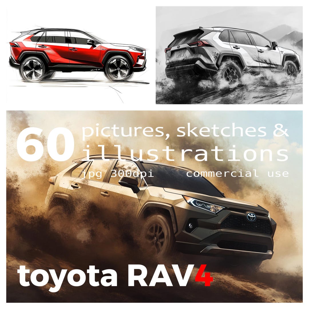 60 JPEG Illustrations, Pictures and Sketches of Toyota RAV4 Truck Car ...