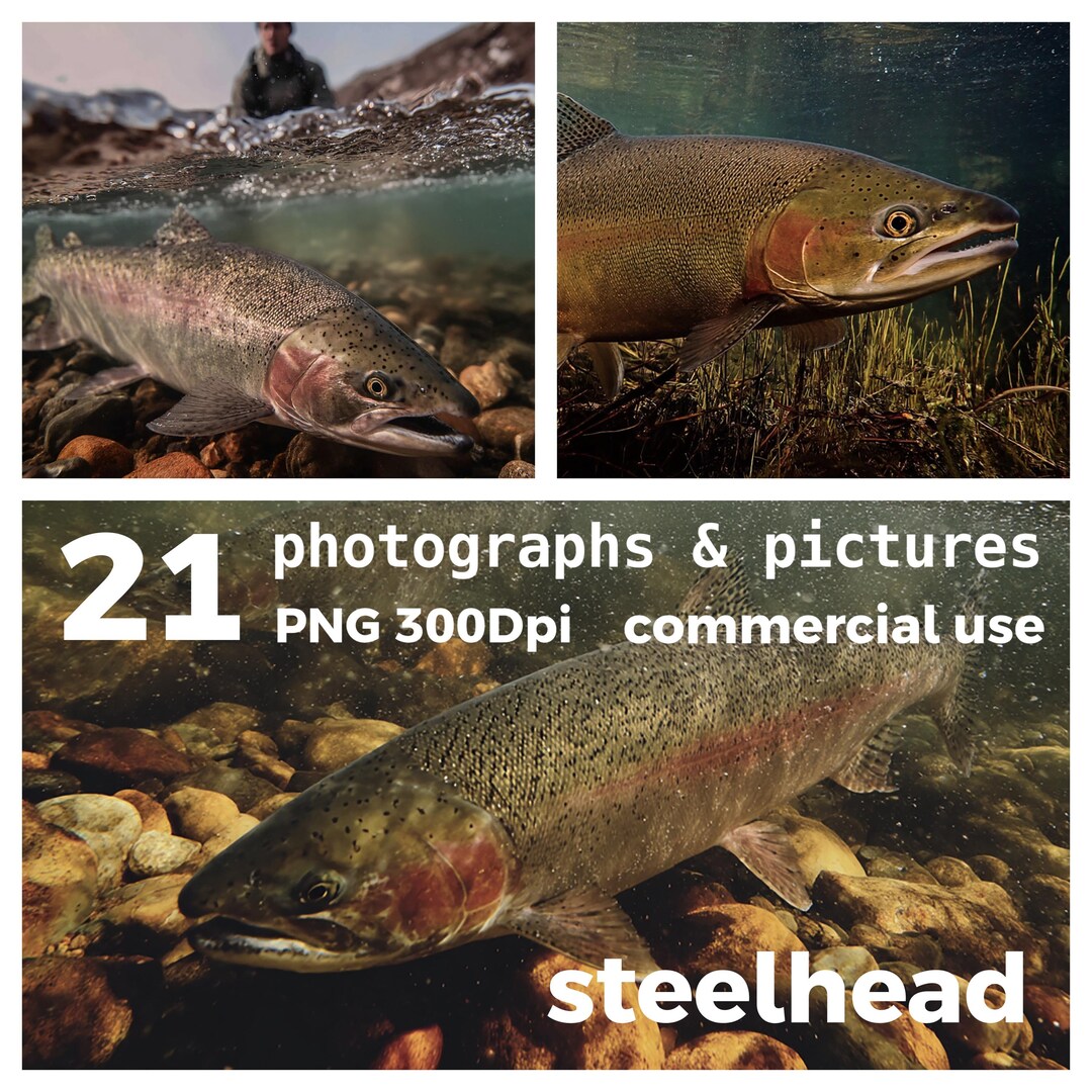 21 PNG Pictures and Photos of Steelhead Trout Fish Fishing Fly Fishing Angling Theme Commercial ...