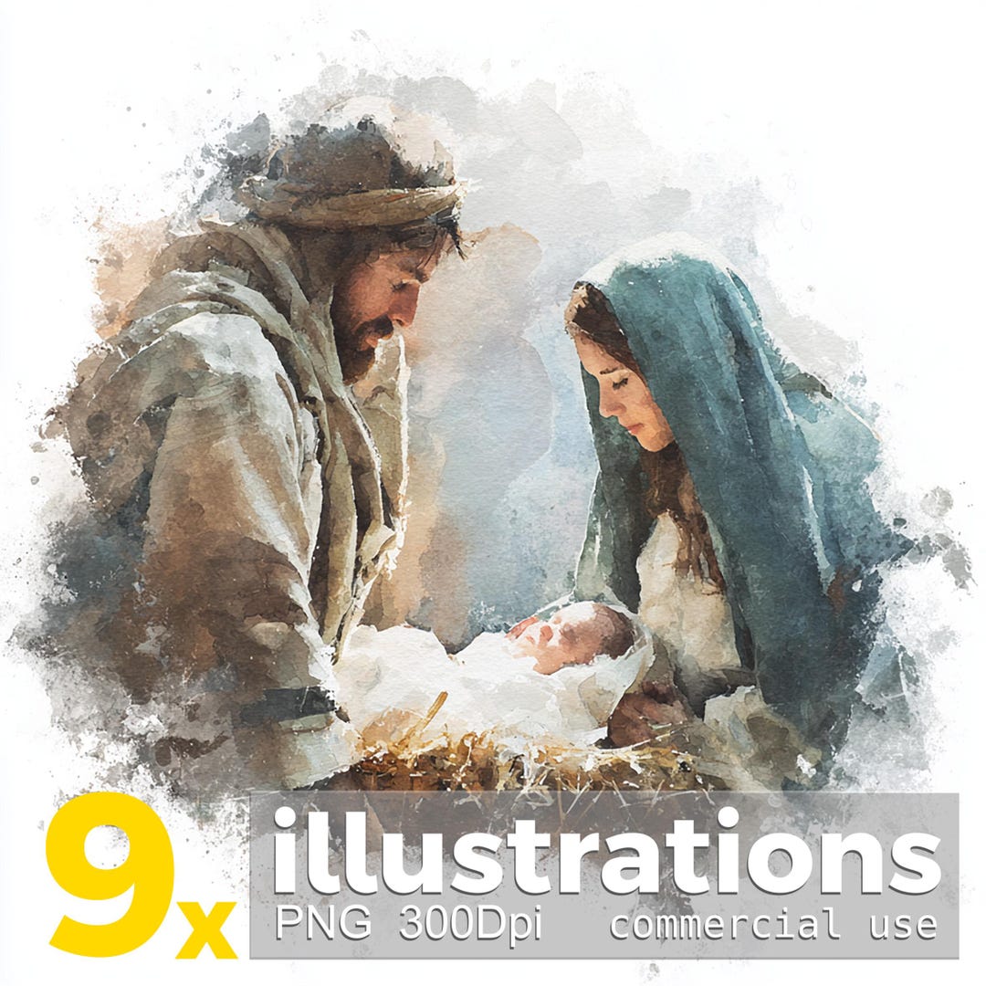 9 X Christmas Nativity Clipart: Papercraft Holiday (digital Download ...