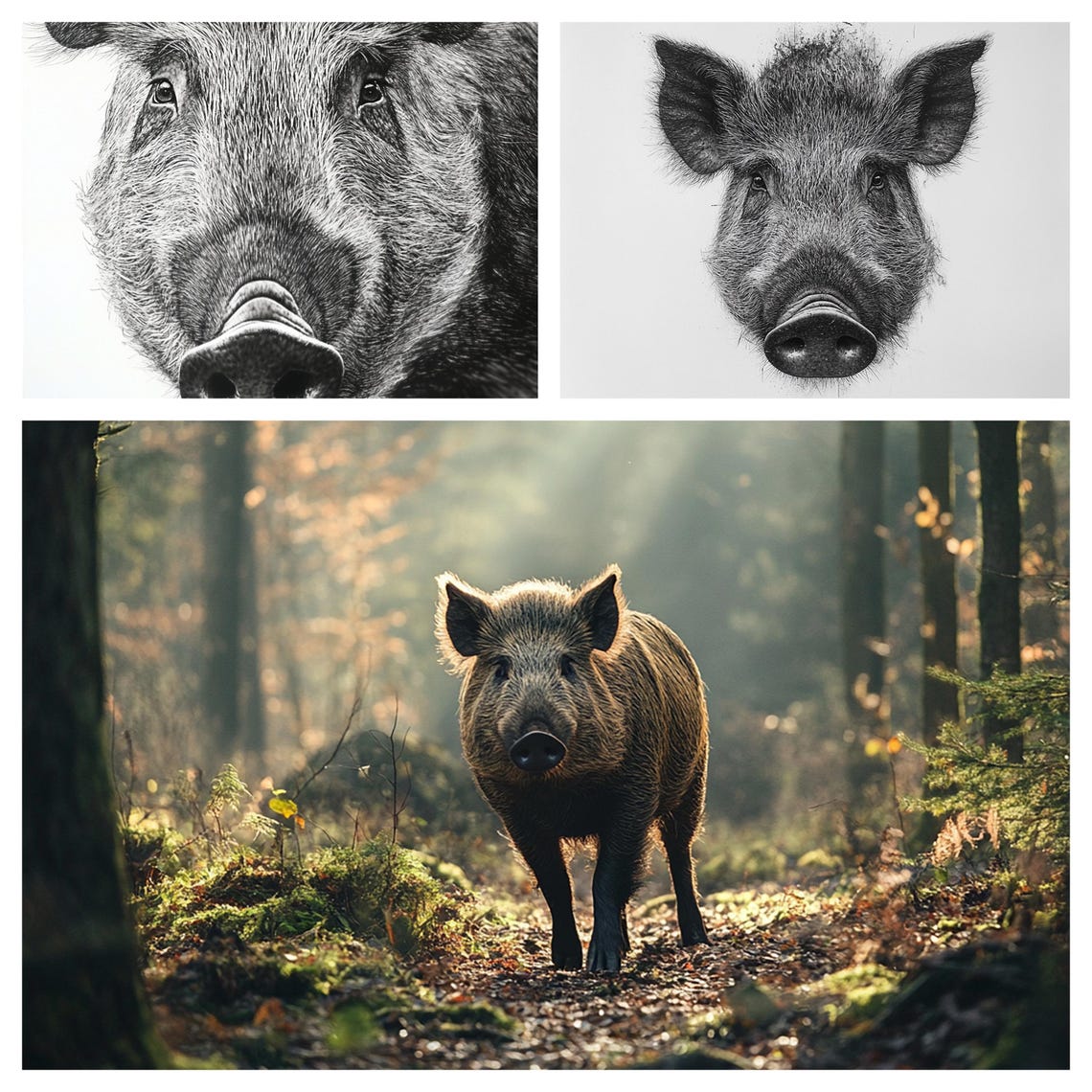 Wild Boar Illustrations: 50 PNG Animal Graphics (commercial Use ...