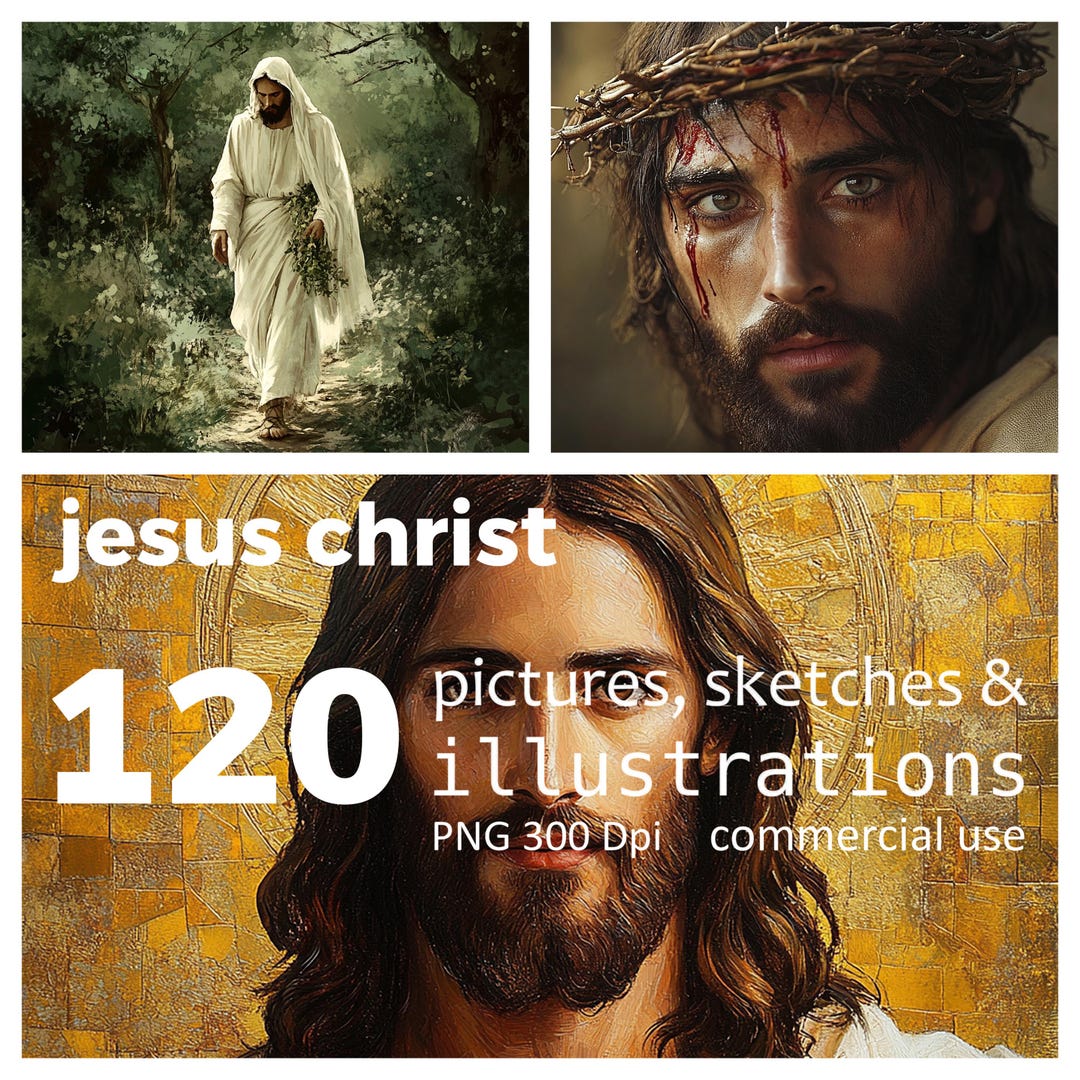 Jesus Christ Illustrations: 120 PNG Art Images (commercial Use) - Etsy