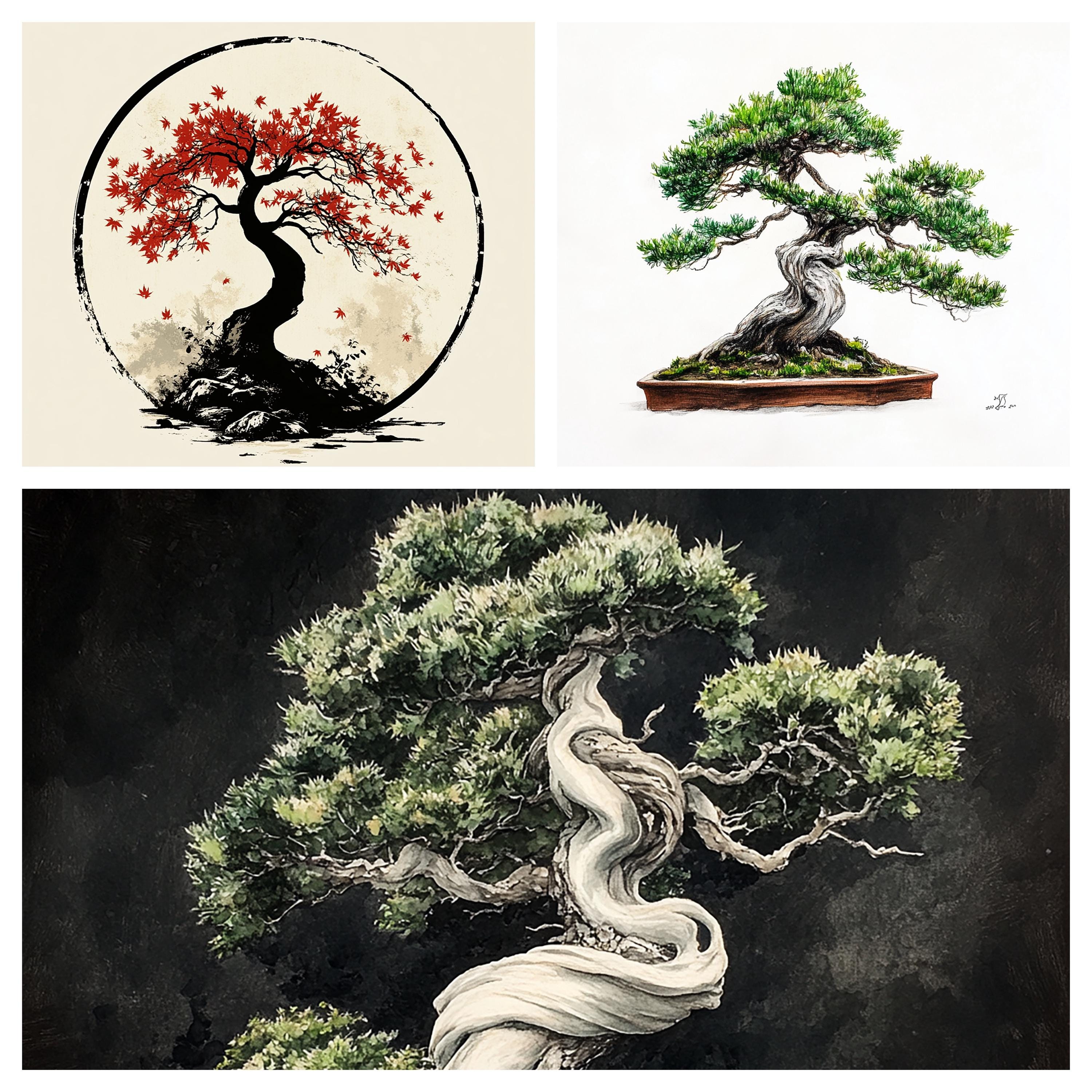 Japanese Bonsai Tree Art: 66 PNG Illustrations (commercial Use) - Etsy