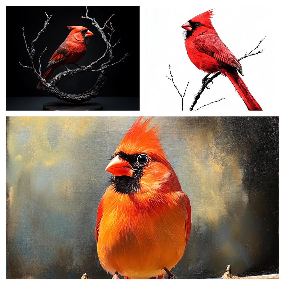 Cardinal Bird Illustrations: 52 PNG Clipart Images (commercial Use) - Etsy