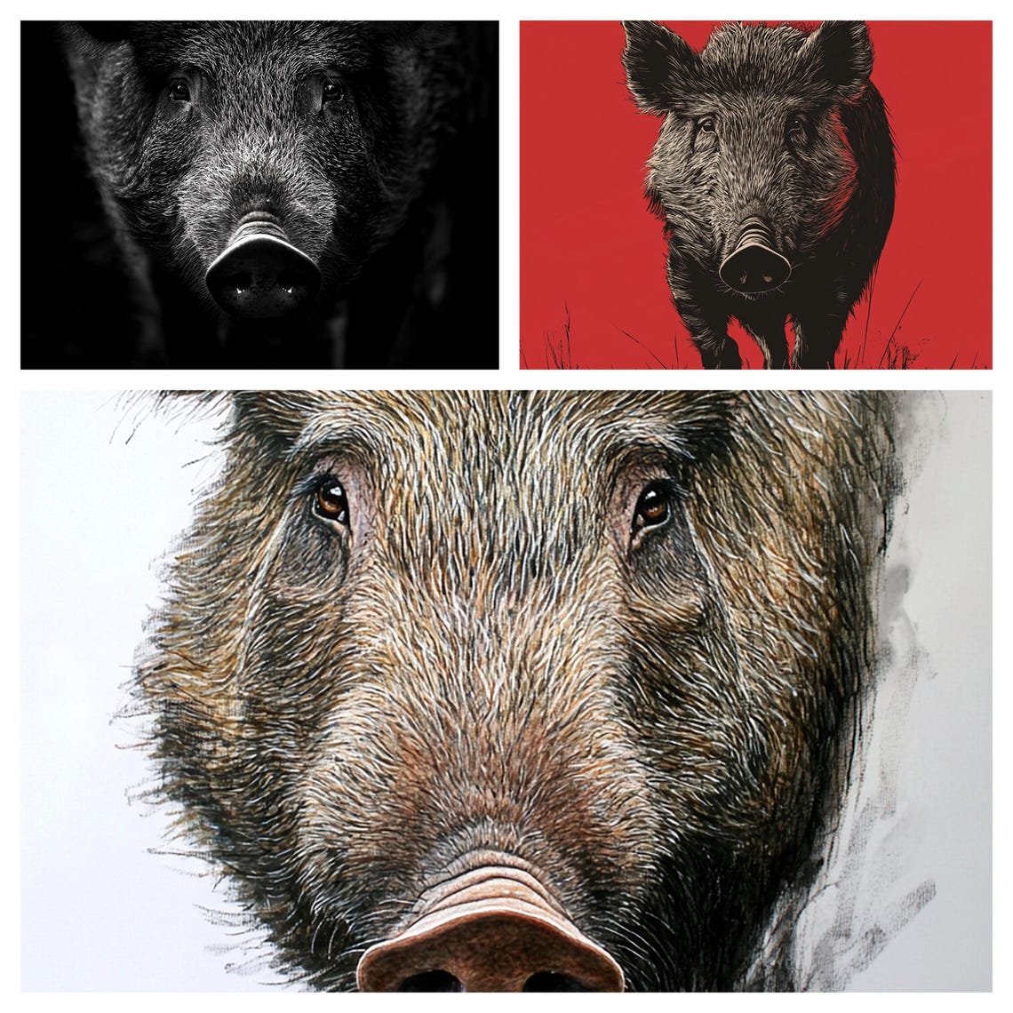 Wild Boar Illustrations: 50 PNG Animal Graphics (commercial Use ...